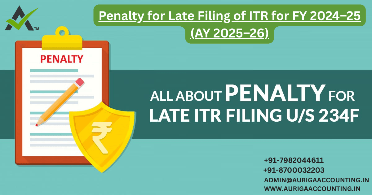 Penalty For Late Filing Of ITR - AURIGA ACCOUNTING PRIVATE LIMITED